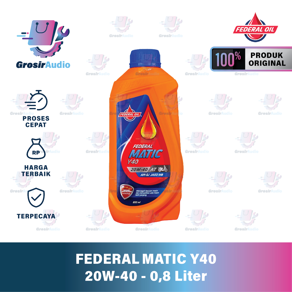 Jual FEDERAL MATIC Y40 SAE 20W-40 API SJ JASO MB AT 0,8 LITER / VARIAN ...