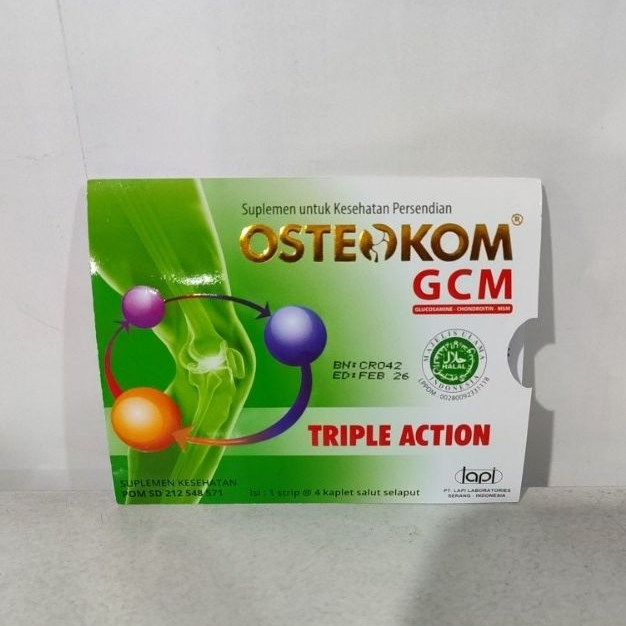 Jual Osteokom Triple Action Suplemen Sendi / Glukosamin / Strip @ 4 ...