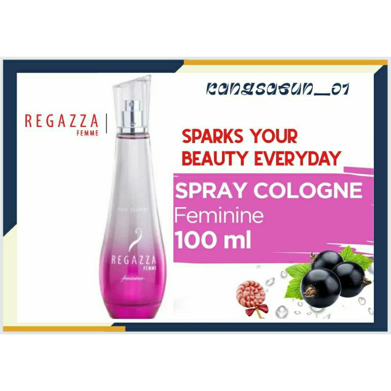 Jual Regazza Spray Cologne 100ml pink Feminine 100ml | Shopee Indonesia