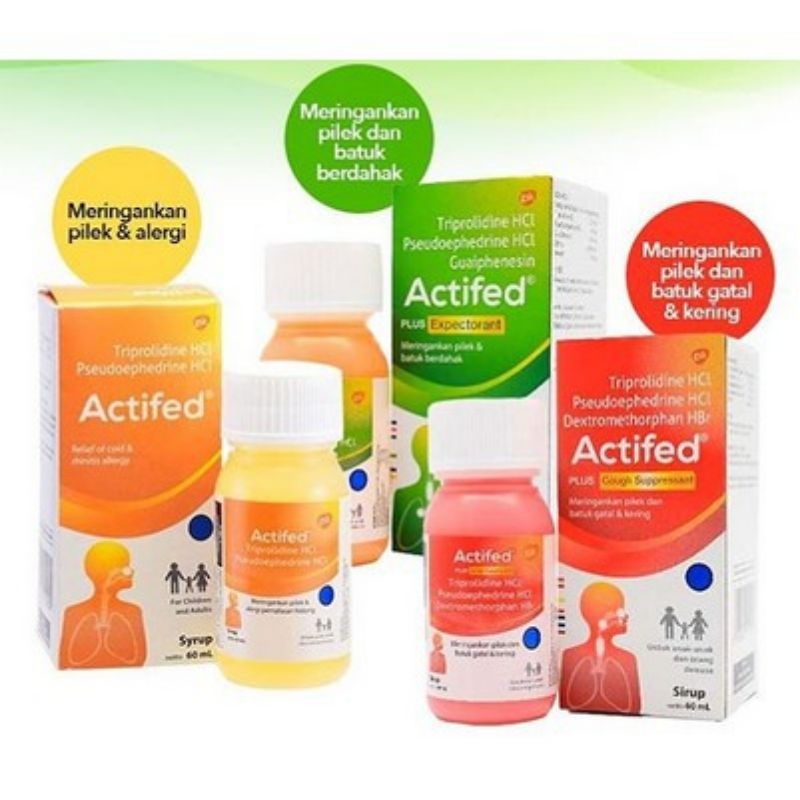 Jual Actifed Sirup 60 ml Merah Hijau Kuning Obat Batuk Kering Berdahak ...