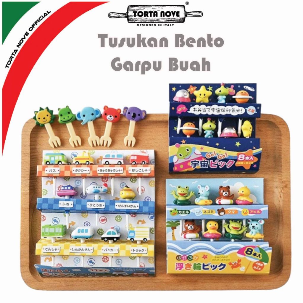 Jual Tusukan bento lucu 1 set karakter mata garpu bento makan anak ...