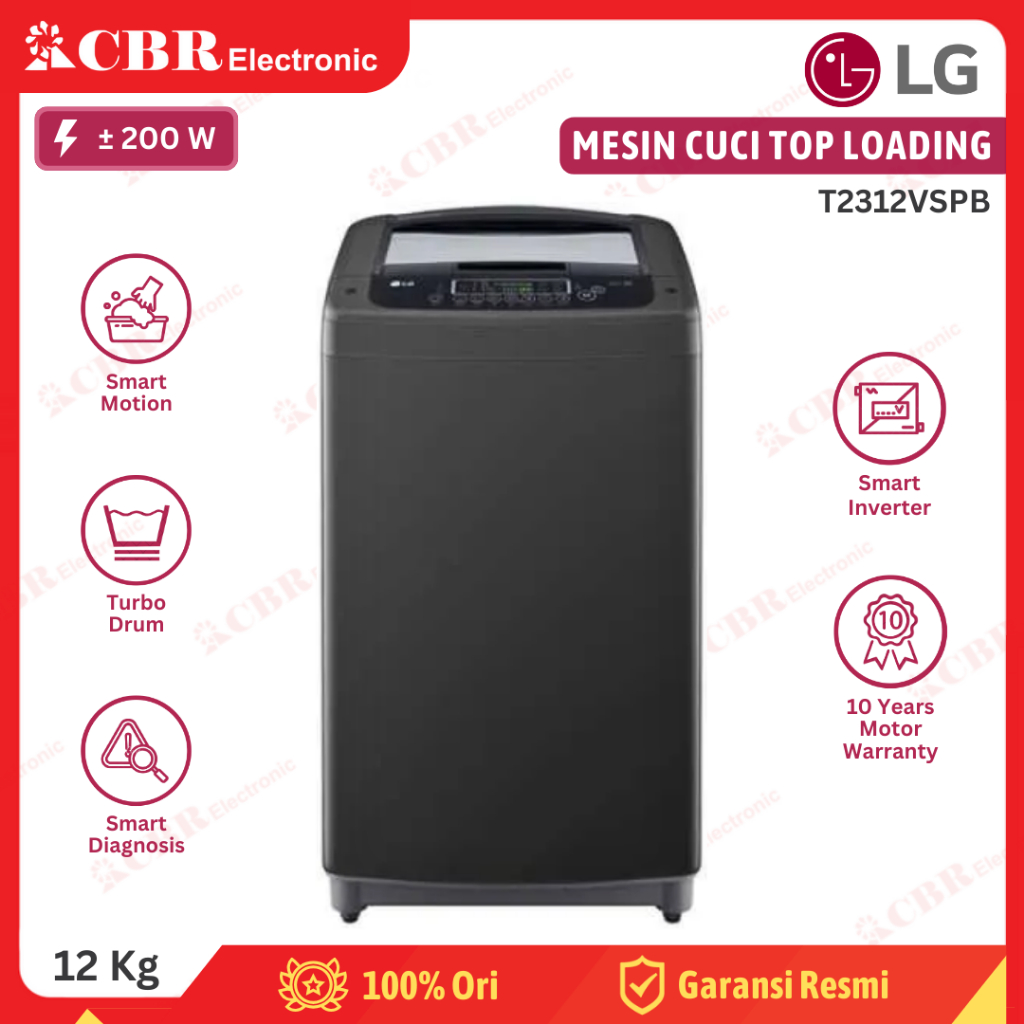 Jual Mesin Cuci LG Top Loading 12 Kg T2312VSPB | Shopee Indonesia