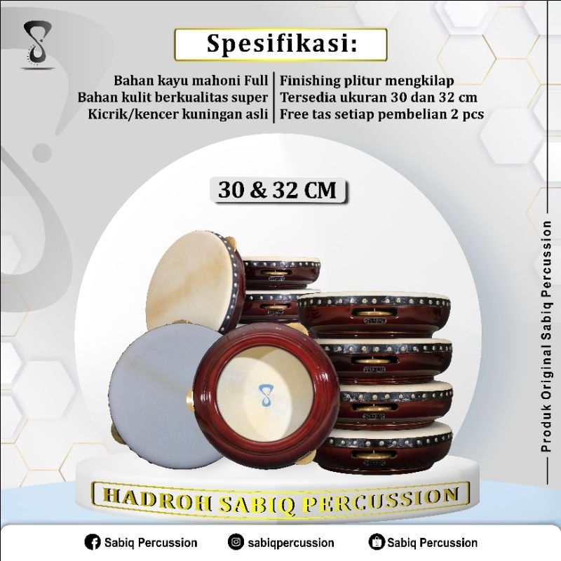 Jual TERBANG/HADROH ORIGINAL PRODUK SABIQ PERCUSSION (1 pcs/1 pasang ...