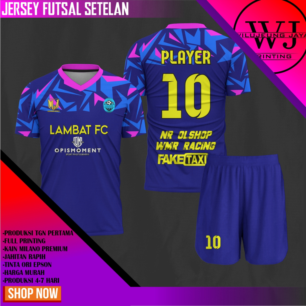 Jual JERSEY FUTSAL FULL PRINTING WJ27 FREE NAMA NOMOR LOGO DAN SPONSOR ...