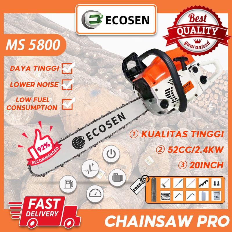 Jual Mesin Chainsaw Alat Pemotong Gergaji Lanjut Bensin Portabel 20/22/24 Inch/Senso Mini ...