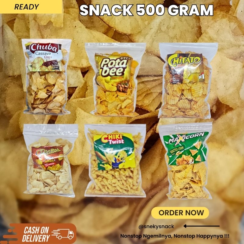 Jual Snack Kiloan Murah 500 Gram Chitato Maxicorn Cheetos Chiki Twist ...