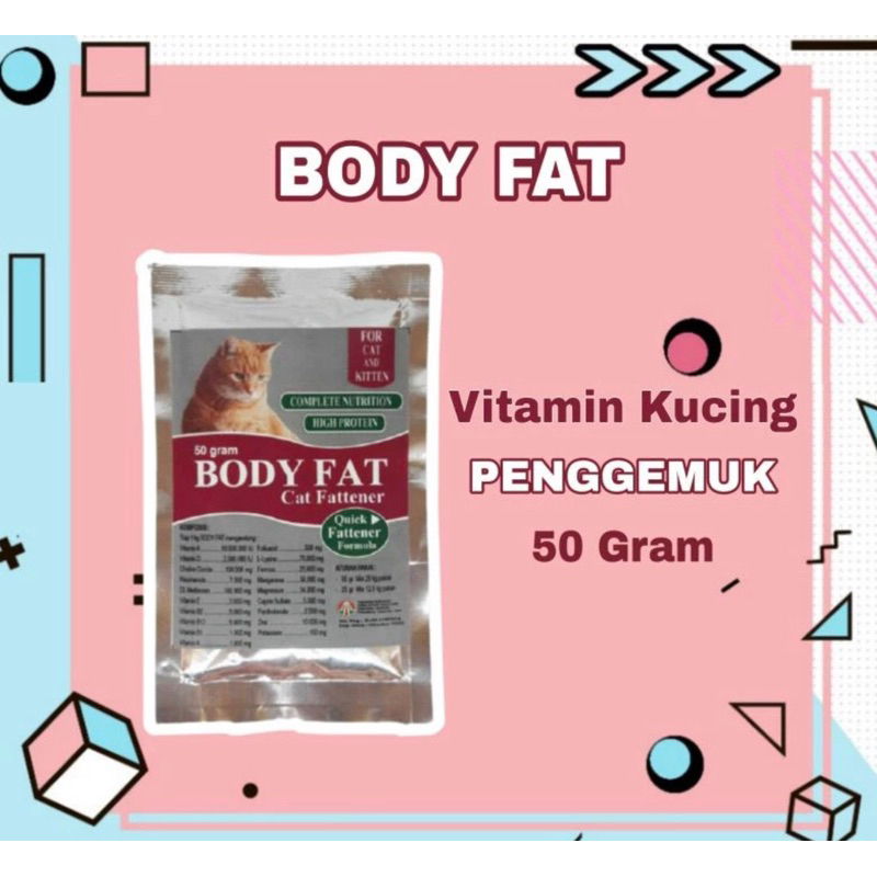 Jual Body Fat Cat 50 gram Penggemuk kucing super cepat bentuk powder ...
