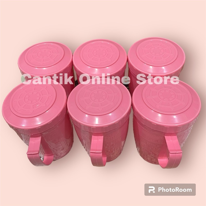 Jual Mug Tutup/Gelas Jumbo/Gelas Tutup plastik Estetik 1 liter BPA Free ...