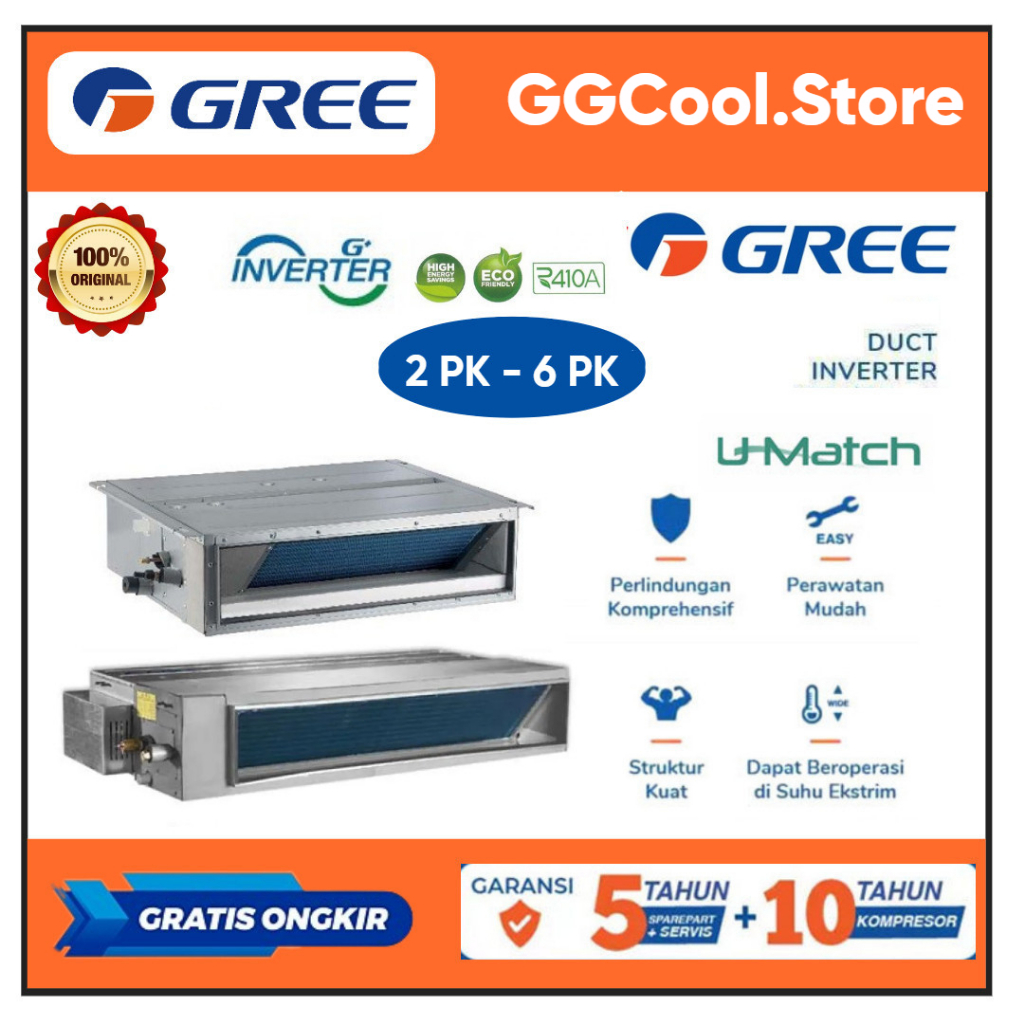Jual GREE Duct Type U-Match Series GU-PS/A-K Duct Type Inverter Gree ...