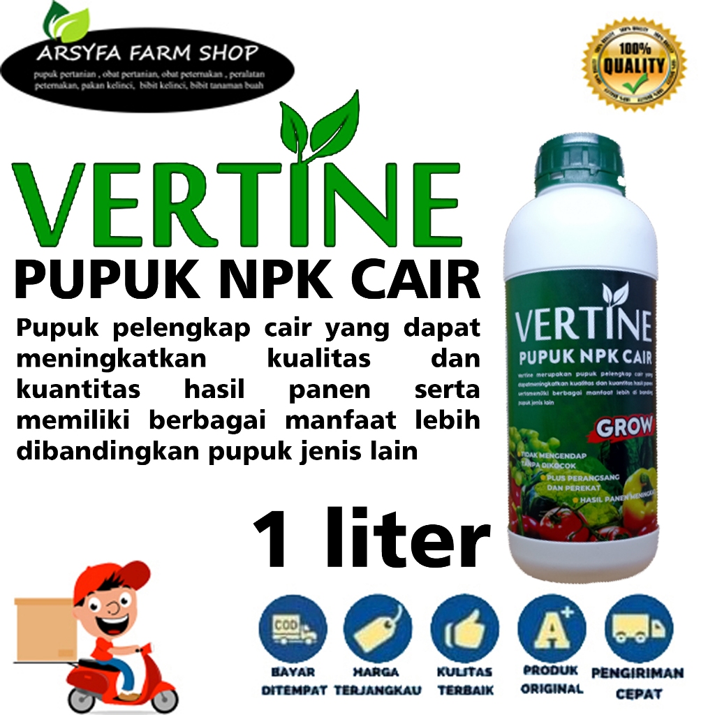 Jual Pupuk NPK Cair VERTINE Grow 1Liter | Shopee Indonesia