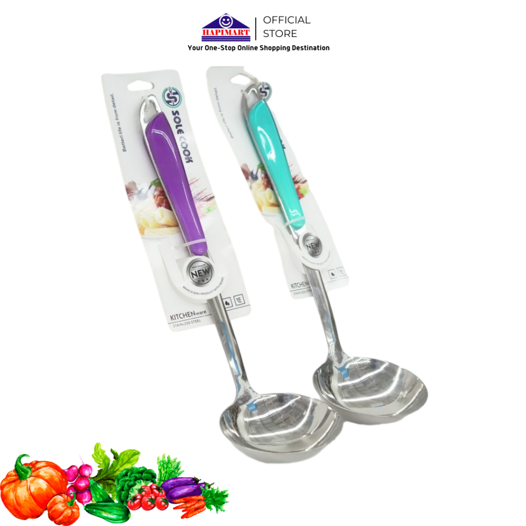 Jual Sendok Sayur Kuah Gagang Warna/Centong Stainless Sendok Kuah Bahan ...