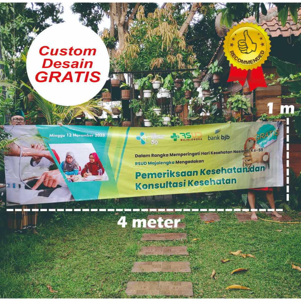Jual BANNER SPANDUK UKURAN 4 X 1 M DESAIN GRATIS CUSTOM | Shopee Indonesia