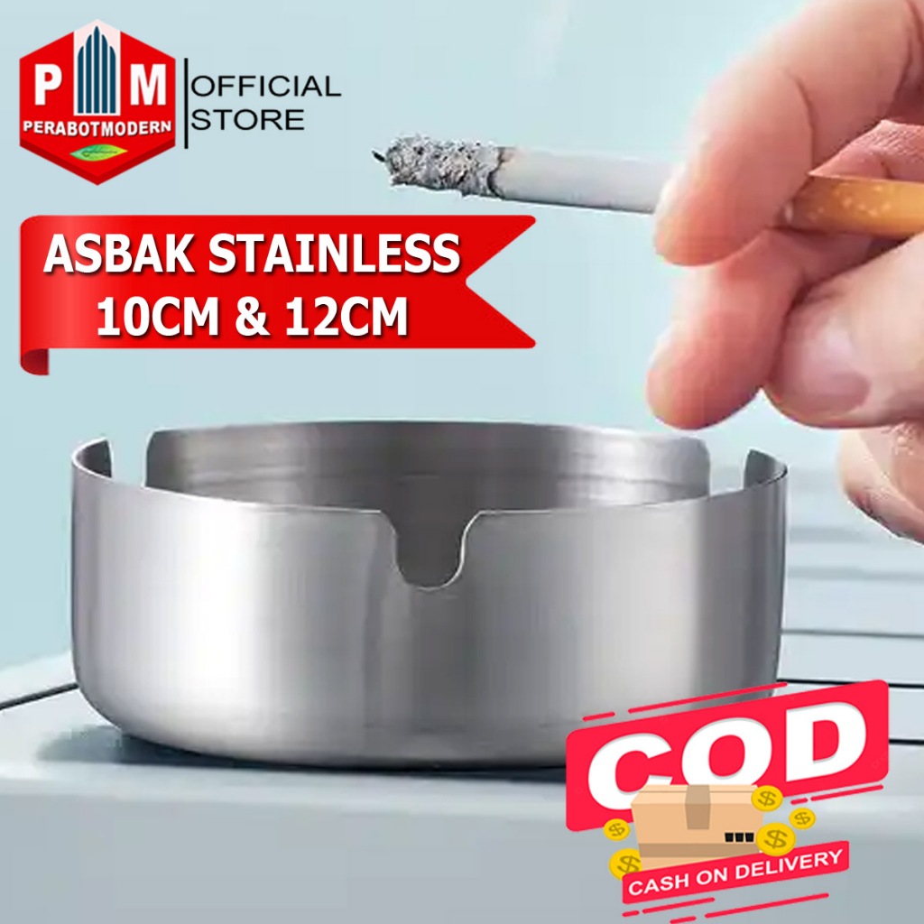 Jual Asbak Stainless Bulat Premium Model Cafe 10cm dan 12cm | Shopee ...