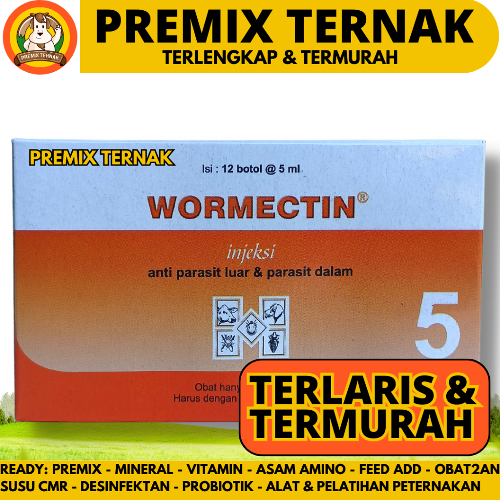 Jual WORMECTIN 5 ML 1 BOX (12 BOTOL) - Obat Anti Parasit Kutu Scabies ...