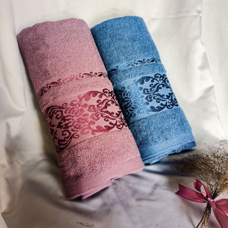 Jual 2 Handuk Couple Motif Custom Bordir/Handuk Seserahan Elegan ...