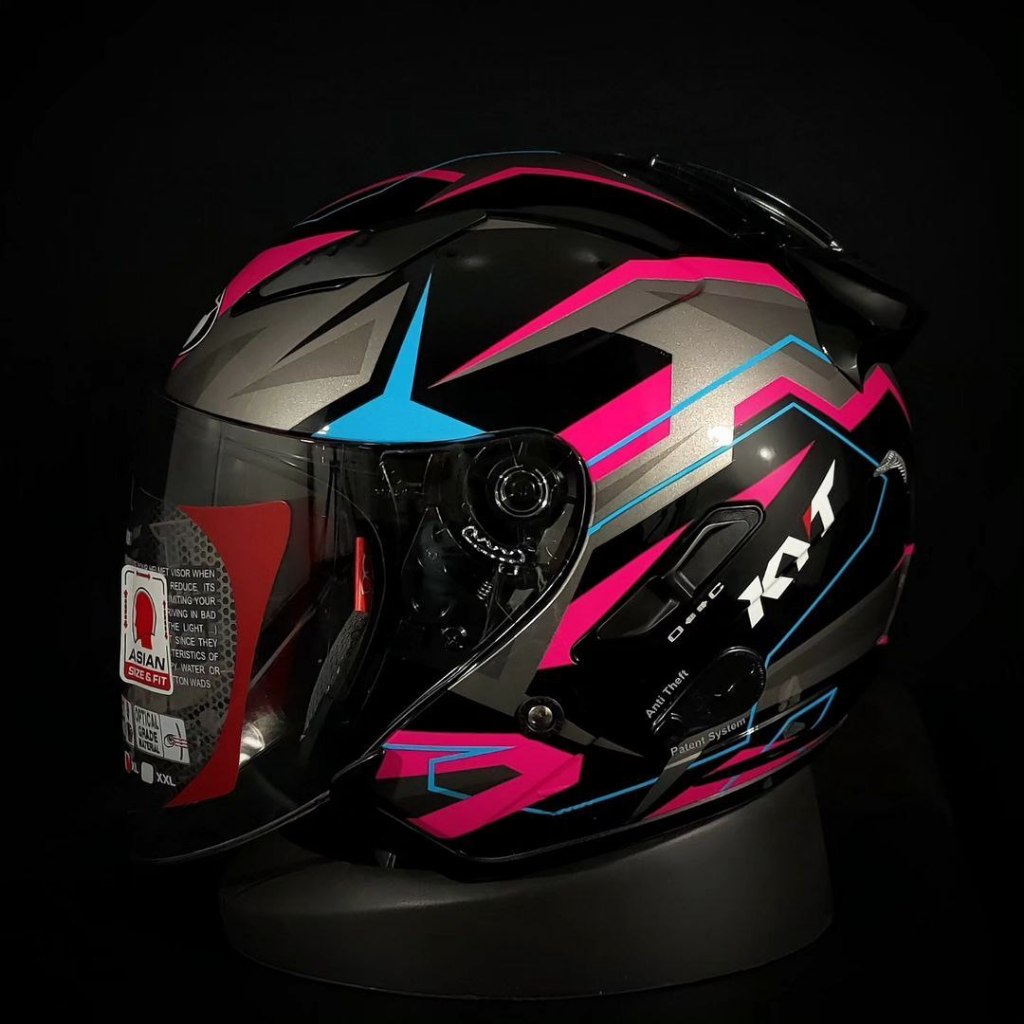 Jual HELM KYT GALAXY FLAT R WAVES BLACK GUNMETAL ORIGINAL DOUBEL VISOR ...