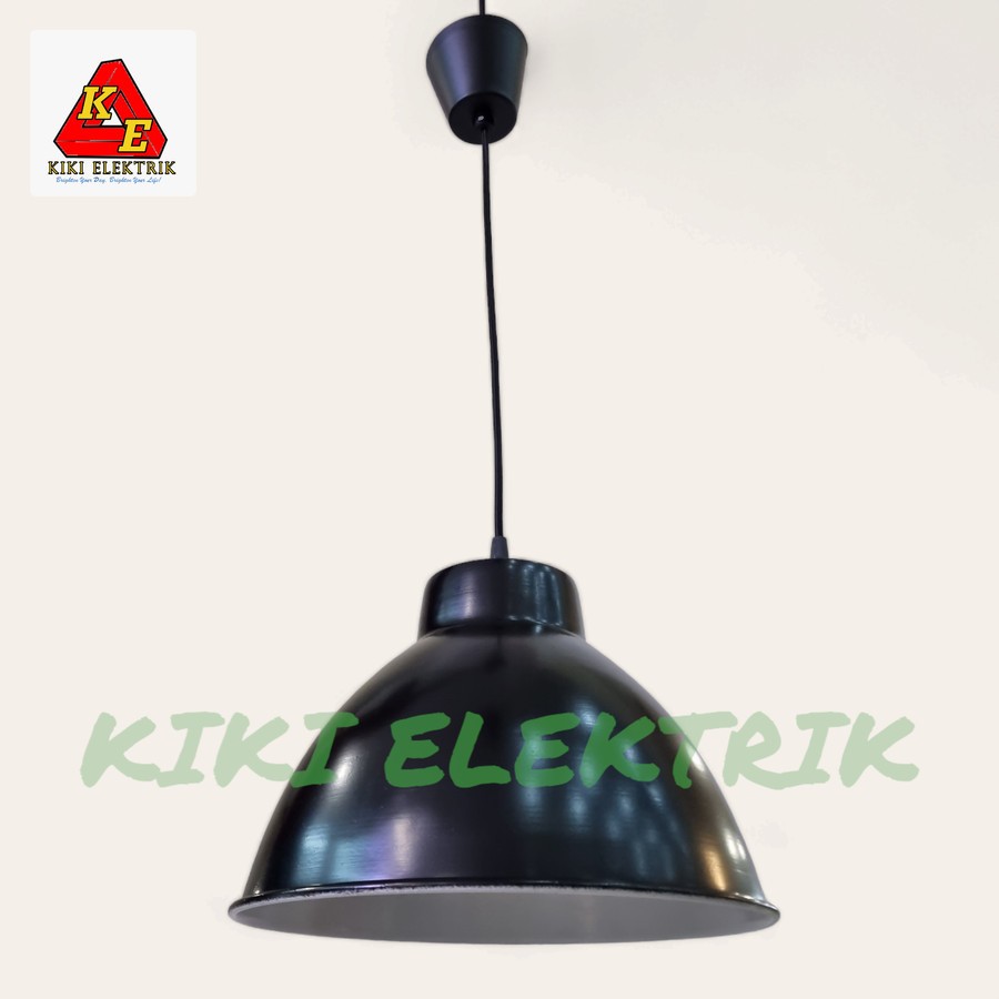 Jual Kap Lampu Gantung Hitam Aluminium 30 cm VHP + Fitting Jerman E27 PVC | Shopee Indonesia