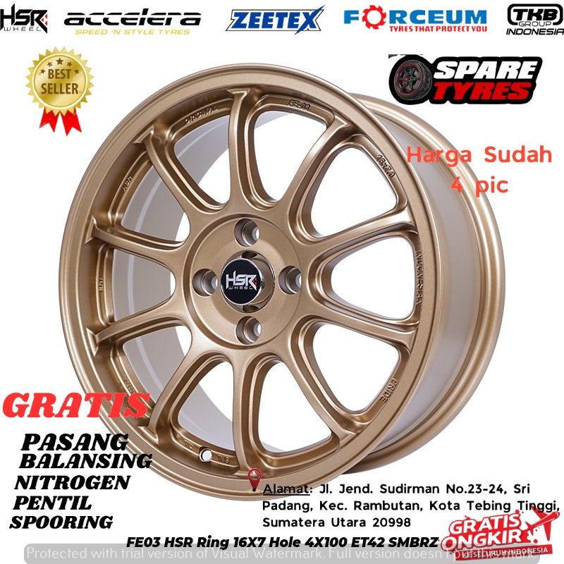 Jual Velg Terbaru HSR Ring 16 Untuk Brio Jazz Baleno Sigra Agya Yaris Ignis Vios Lubang 4 Gratis ...