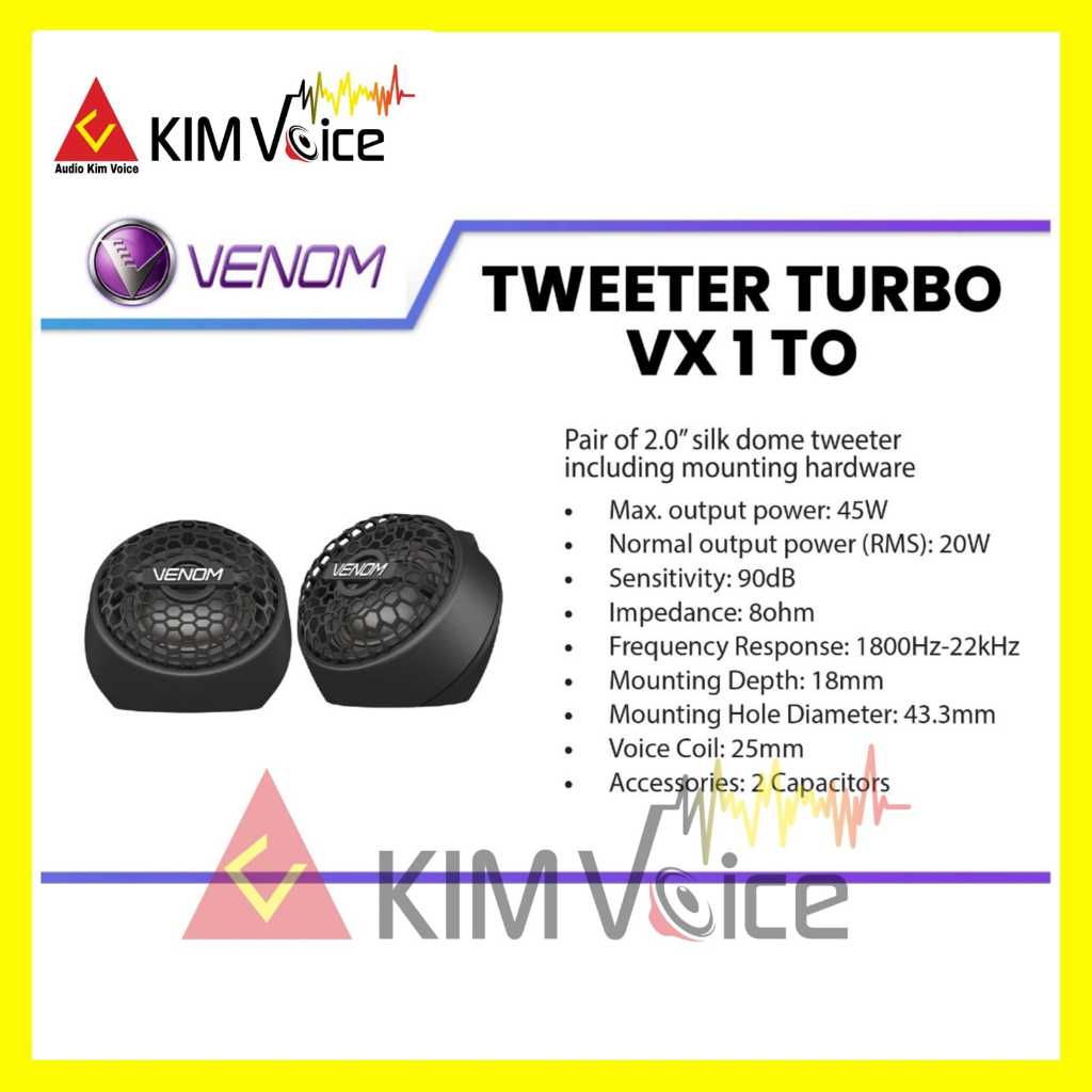 Jual Tweeter Venom Turbo VX 1 TO High Quality | Shopee Indonesia