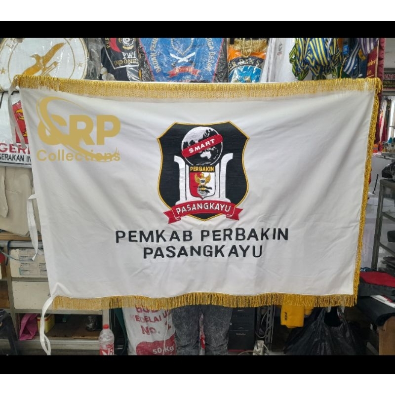 Jual BENDERA PATAKA PERBAKIN FULL BORDIR DEPAN BELAKANG, | Shopee Indonesia