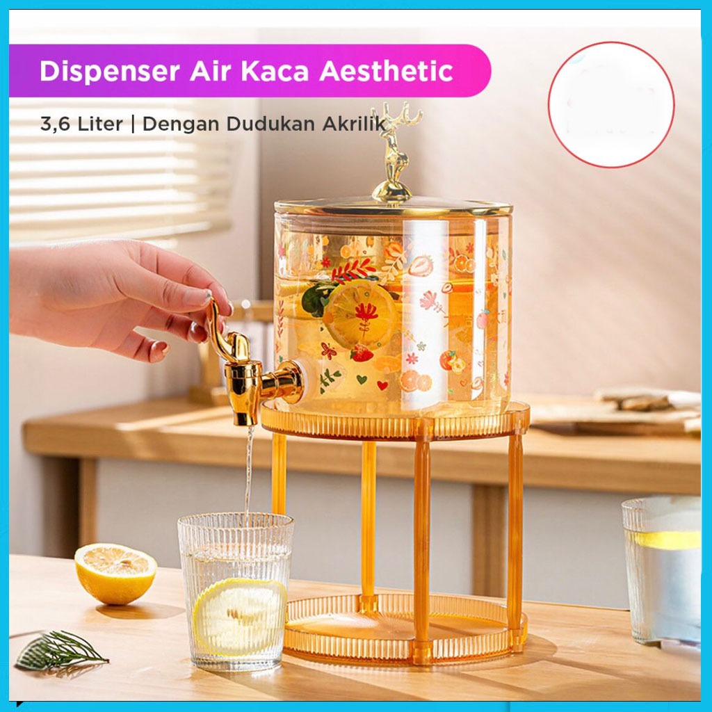 Jual Dispenser Air Kaca | Ketel Air Dingin Kaca dengan Tatakan Kayu ...