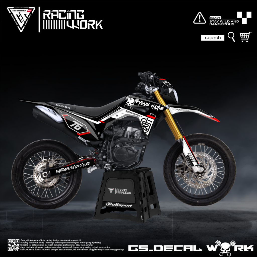 Jual DECAL CRF FULL BODY HITAM PUTIH DECAL STIKER FULL BODY | Shopee ...