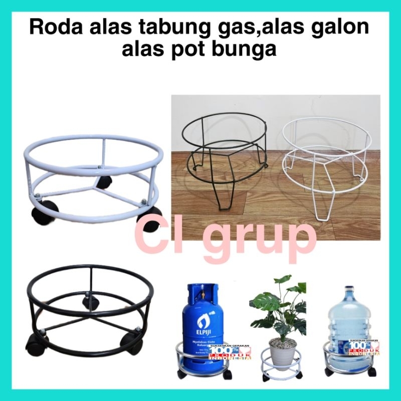 Jual Roda alas tabung gas besi rak tabung gas rak pot bunga roda galon ...