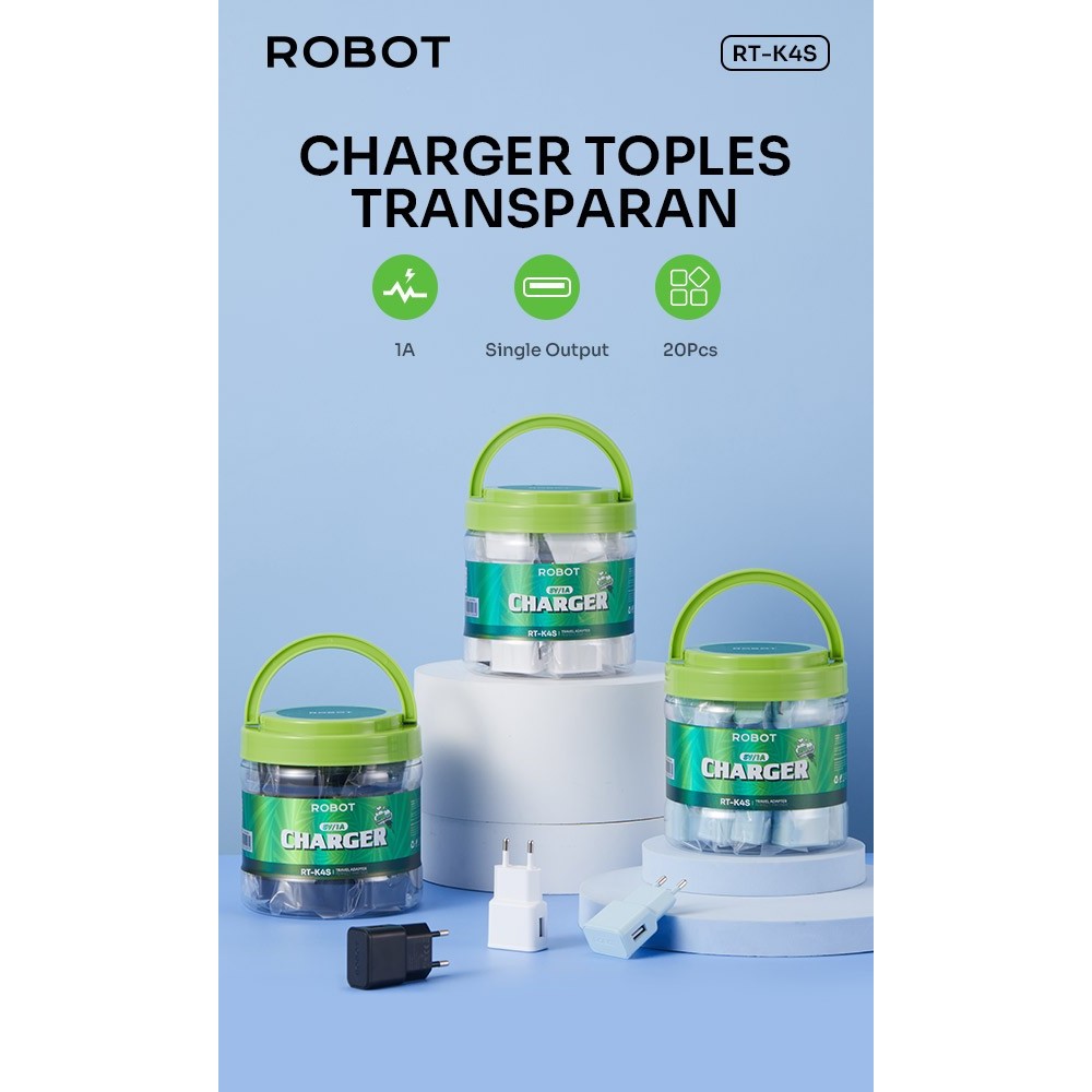 Jual ROBOT RT K4S Adapter Batok Charger Smart Charging 5V 1A - Satuan ...