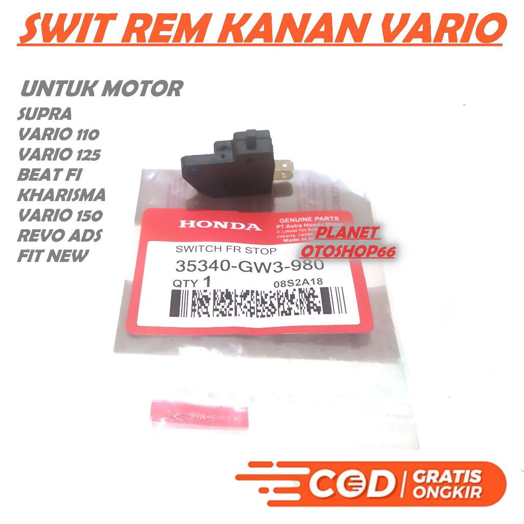 Jual SWITCH REM KANAN DEPAN BEAT / VARIO / VARIO 125 / 150 / BEAT FI ...
