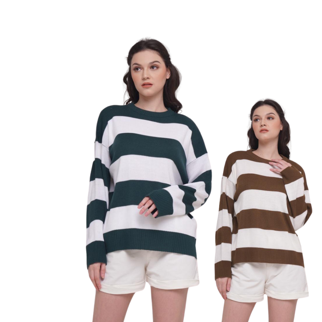 Jual LESKA Eira Sweater Rajut Oversize Atasan Knitted Setrip | Shopee Indonesia