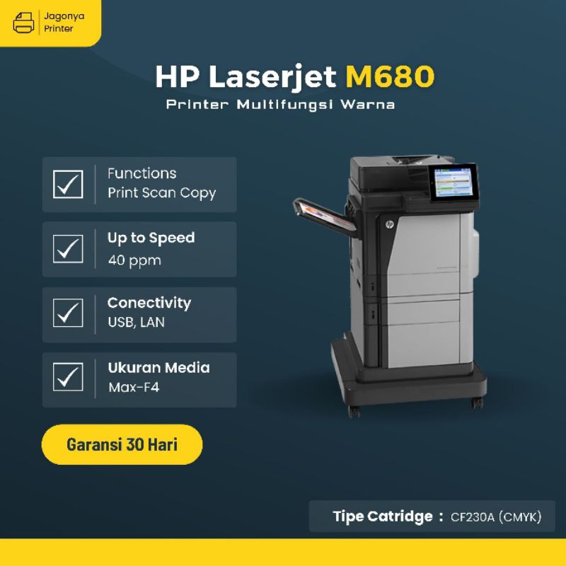 Jual Printer HP Laserjet Enterprise M680 Multifungsi Warna Kaca Scanner ...