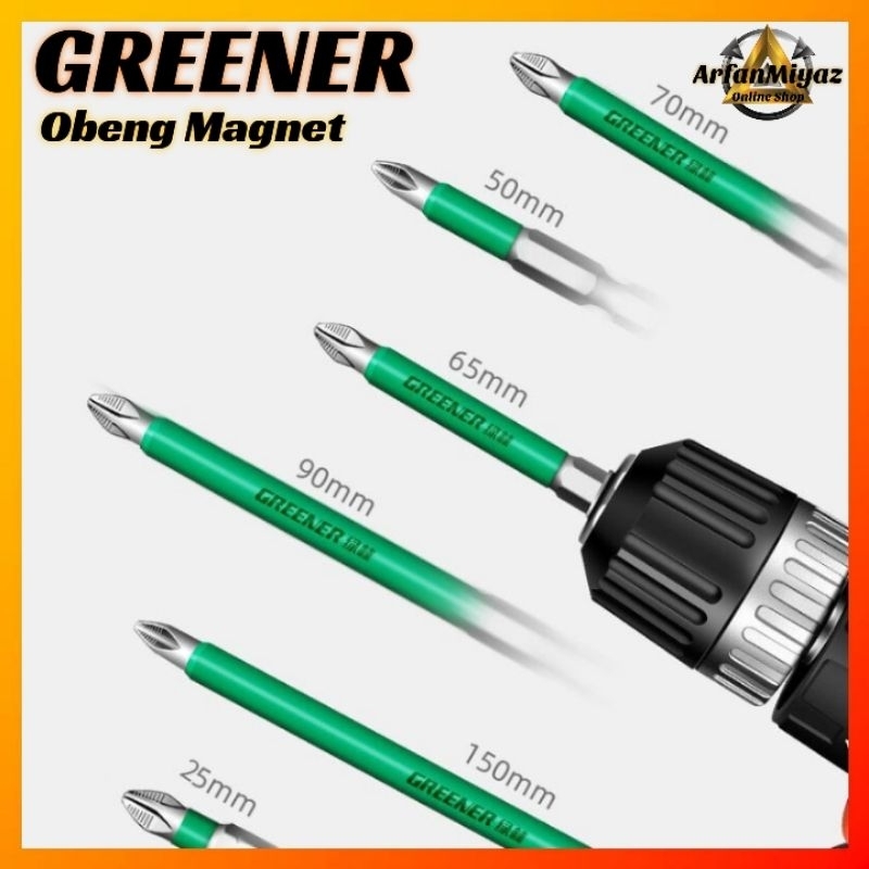 Jual Mata Obeng plus Magnet Magnetic Greener Panjang 50mm PH2 Anti Slip ...