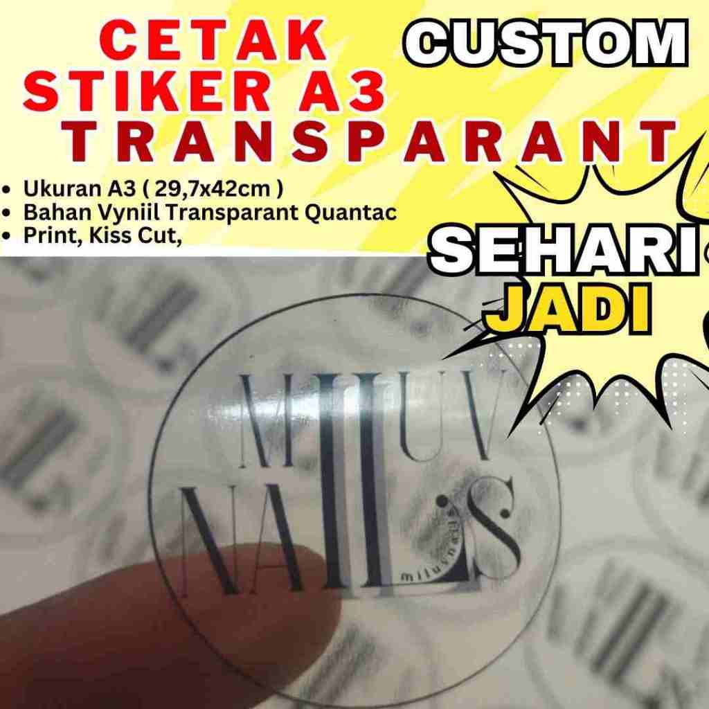 Jual Cetak Stiker Transparant A3 Custom / Stiker transparant custom ...