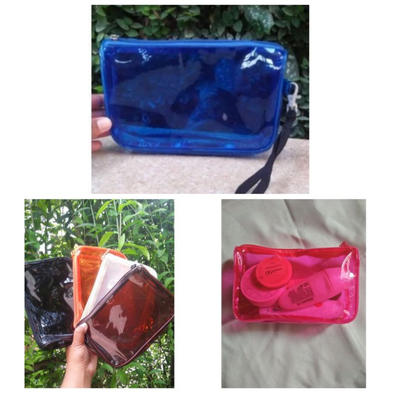 Jual Dompet mika Pouch transparan tas make up tempat kosmetik | Shopee ...