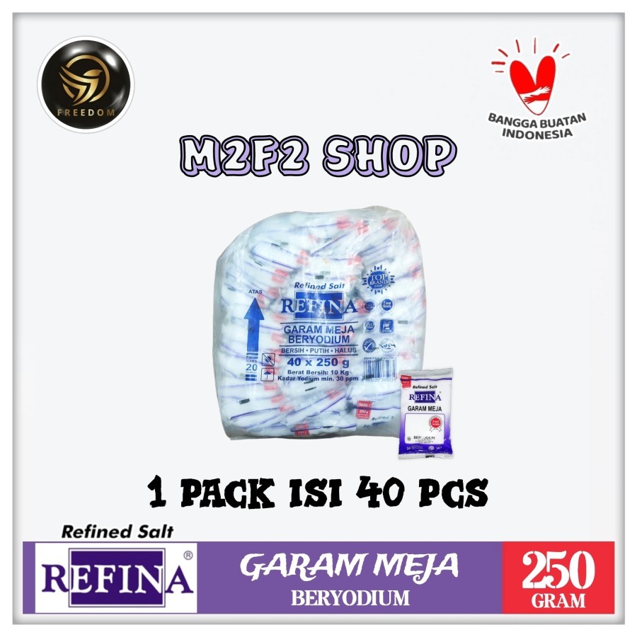 Jual Refina Salt Garam Meja Beryodium Bersih Putih Halus - 250 gr ...