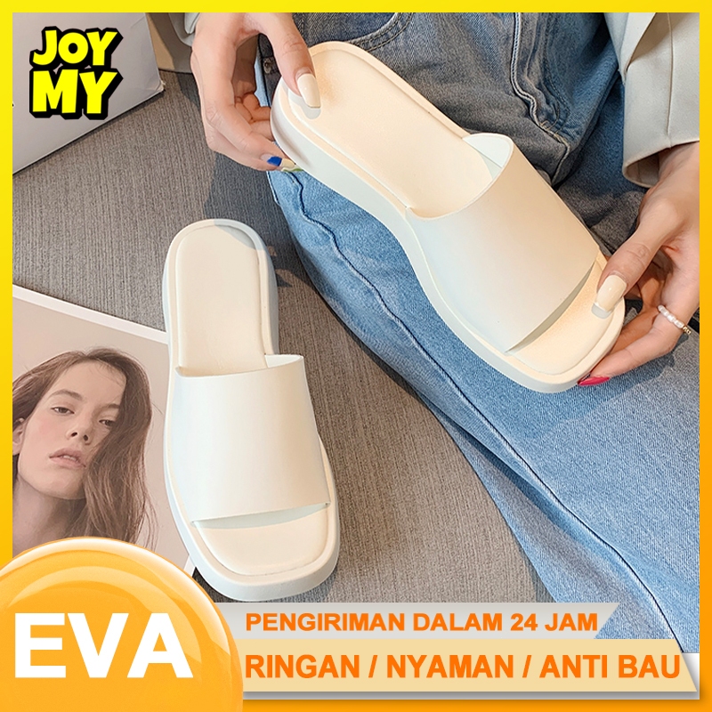 Jual Joymy Sendal Slop Wanita Karet Kekinian Tebal Casual Slip On Cewek ...