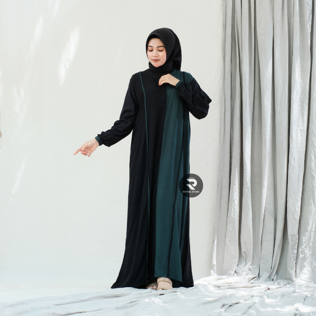 Jual Rifina Dress Madina Rayon premium Simple Elegan | Shopee Indonesia