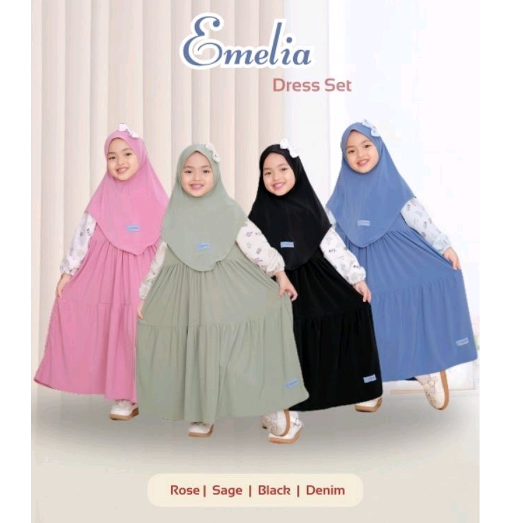 Jual Gamis Emelia ( Set Hijab ) | Shopee Indonesia