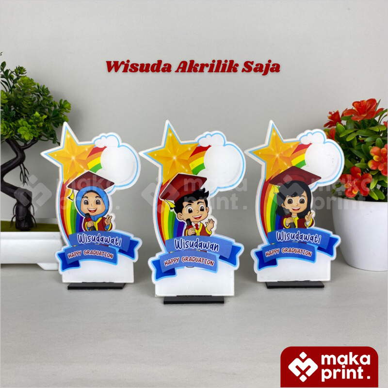 Jual Piala Akrilik Wisuda (Pelangi) Akrilik Saja - Piala Wisuda ...