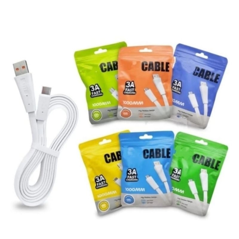 Jual (OM) KABEL DATA BRANDED 3A MICRO USB PACK PLASTIK | Shopee Indonesia