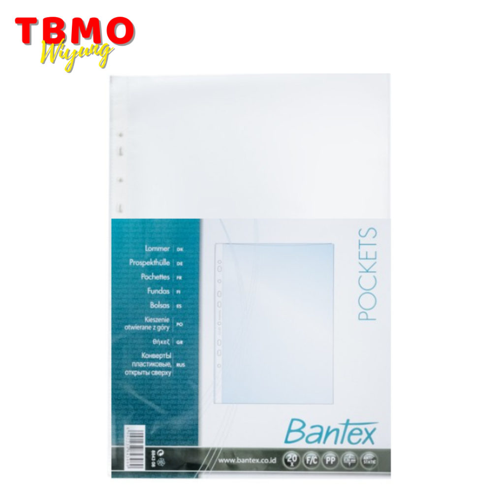 Jual TBMO Bantex Pocket Clear (20 Sheets) 0.06mm thickness Folio 8843 ...