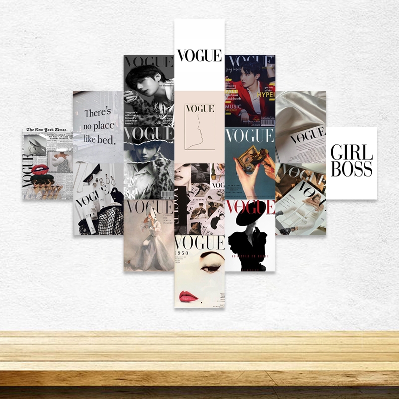 Jual (isi 16pcs) poster dinding aesthetic vogue design - hiasan dinding ...