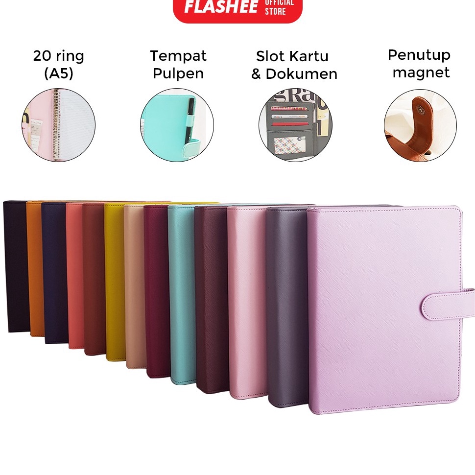 Jual [Produk 0G51] Binder Polos Eksklusif A5 20 Ring Agenda Polos ...