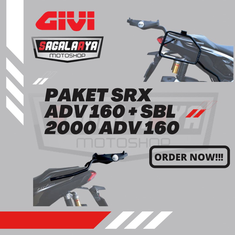 Jual Paket Top Bracket Givi SRX Honda Adv 160 dan side Bracket Givi SBL ...