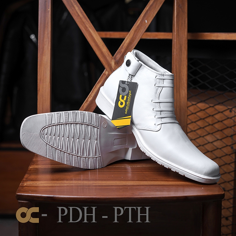 Jual Sepatu PDH Putih Pria Dinas Kulit Asli Odon Cibaduyut Pantofel ...