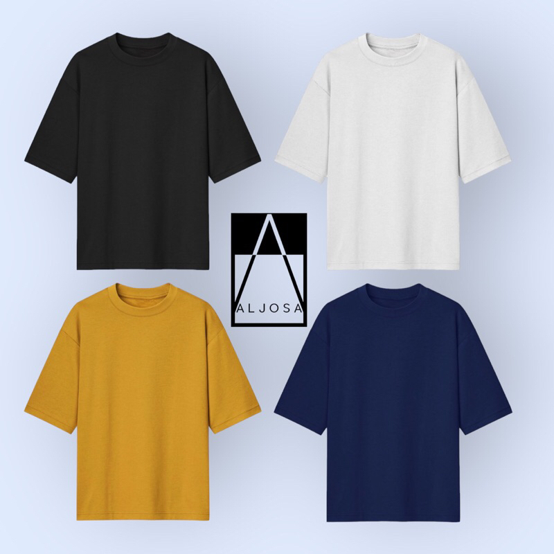 Jual Aljosa Kaos Oversize Polos Hitam T Shirt Pria Cotton Combed 24s