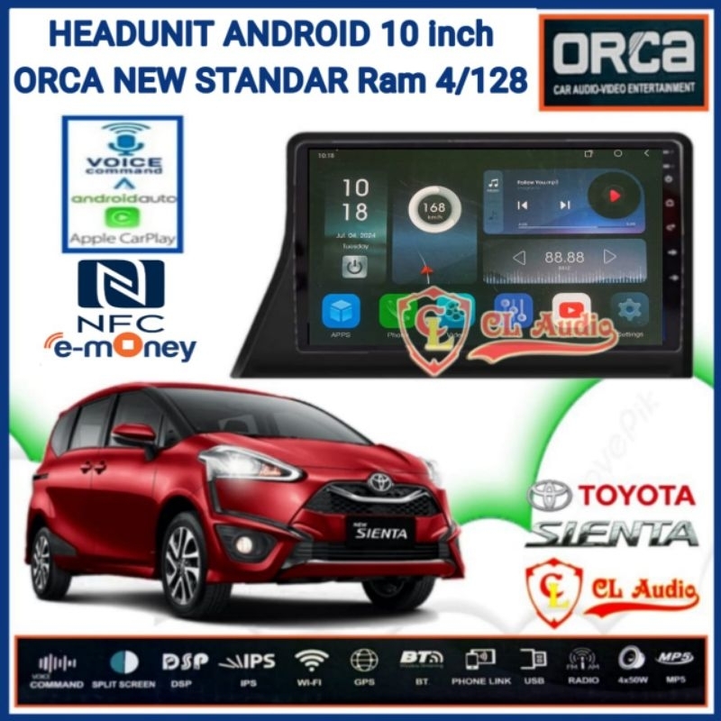 Jual Head Unit Android ORCA 10 Inch OEM Toyota Sienta 2016 Up Ram 4/128 ...
