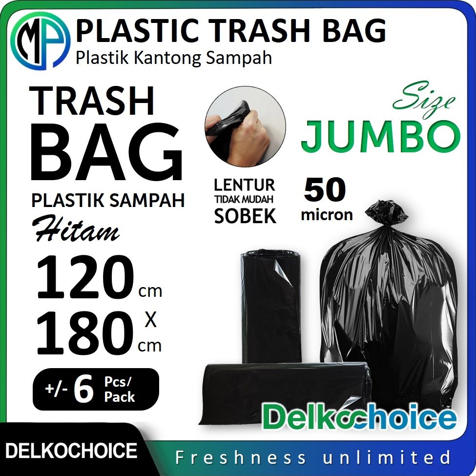 Jual Kantong Kresek Plastik Sampah 120cm x 180cm Hitam Besar JUMBO / Trash Bag / Garbage Bags ...