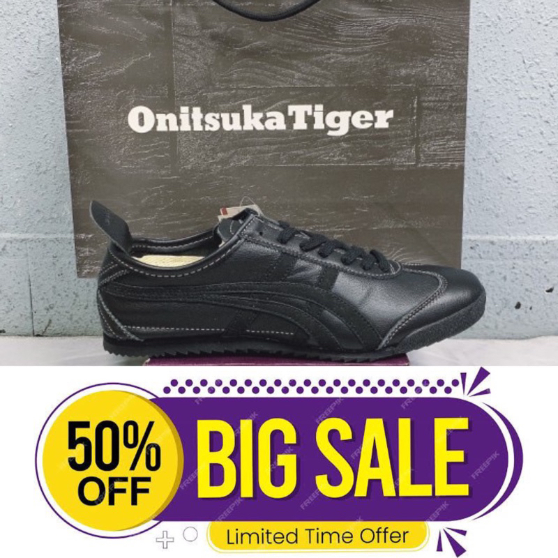 Jual Sepatu Onitsuka Tiger Mexico 66 Japan All Black | Shopee Indonesia
