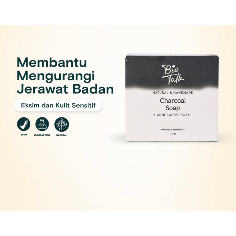 Jual BioTalk Sabun Natural Herbal Detox Soap / Charcoal soap Kulit ...